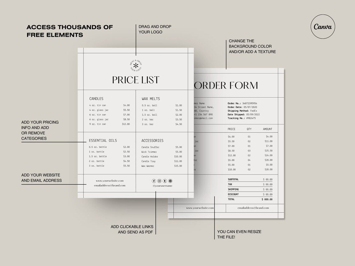 Price List Template. Order Form Templates. Business Price Guide ...