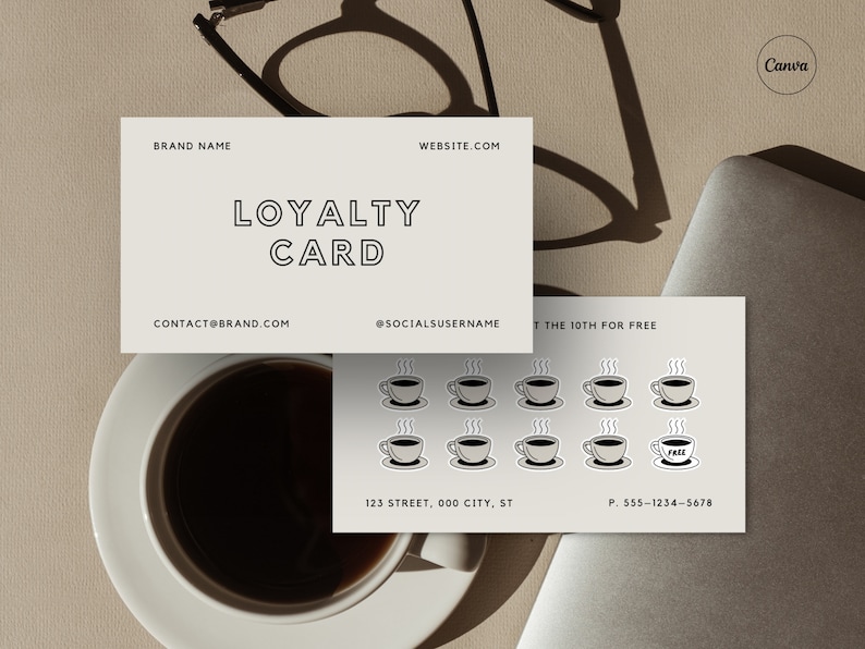 Loyalty Card Template, Customer Loyalty Card, Editable Rewards Card ...