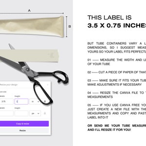 Cosmetic Tube Label Template. Editable Skincare Label. Beauty Product ...