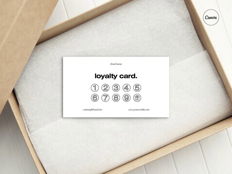 Minimal Loyalty Card, Editable Customer Punch Card, Rewards Card Design ...