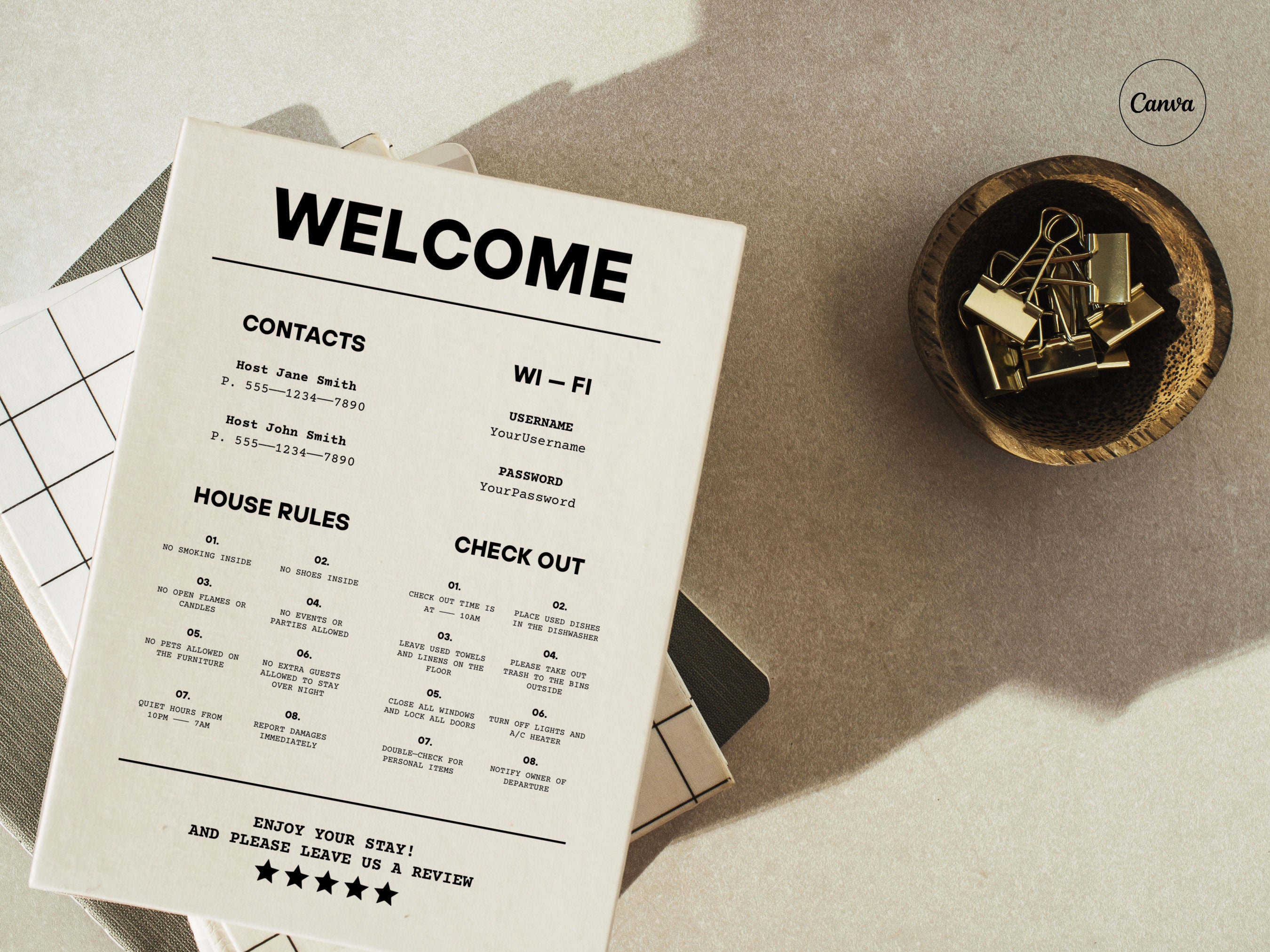 Minimalist Rental Welcome Sign Editable VRBO Welcome Sign - Etsy