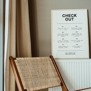 Editable Airbnb Check Out Sign, Check Out Instructions Template, Airbnb ...