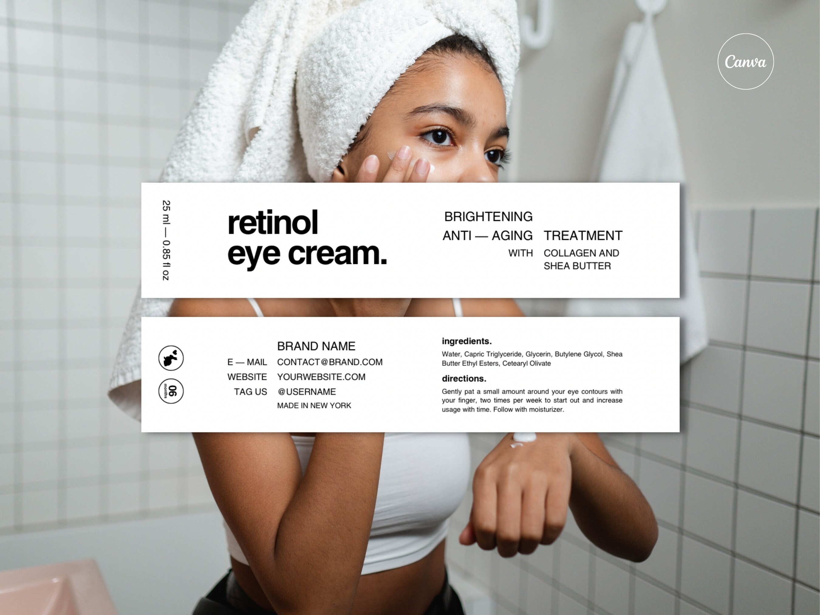 Cosmetic Tube Label Template. Editable Skincare Label. Beauty - Etsy