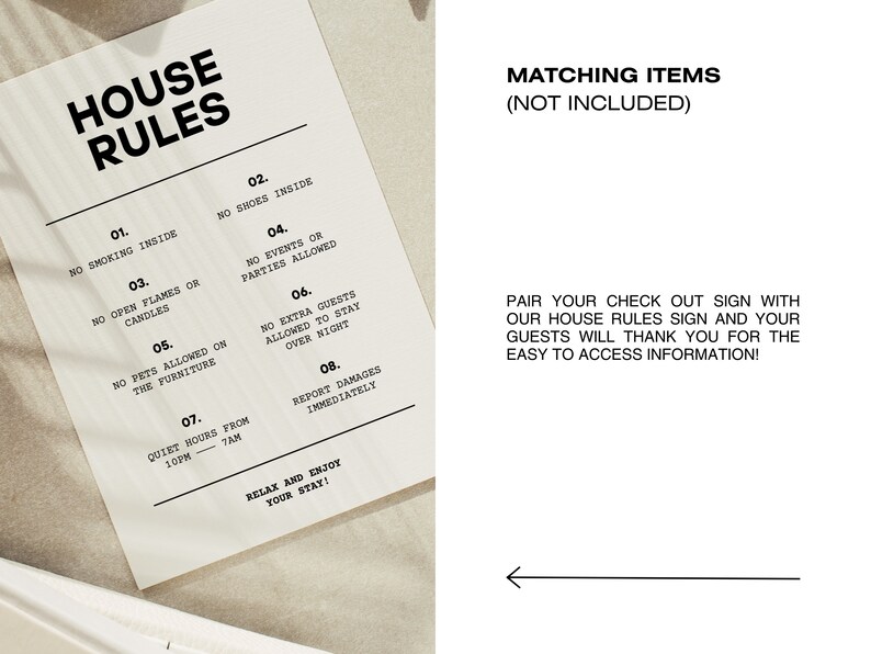 Editable Airbnb Check Out Sign, Check Out Instructions Template, Airbnb ...