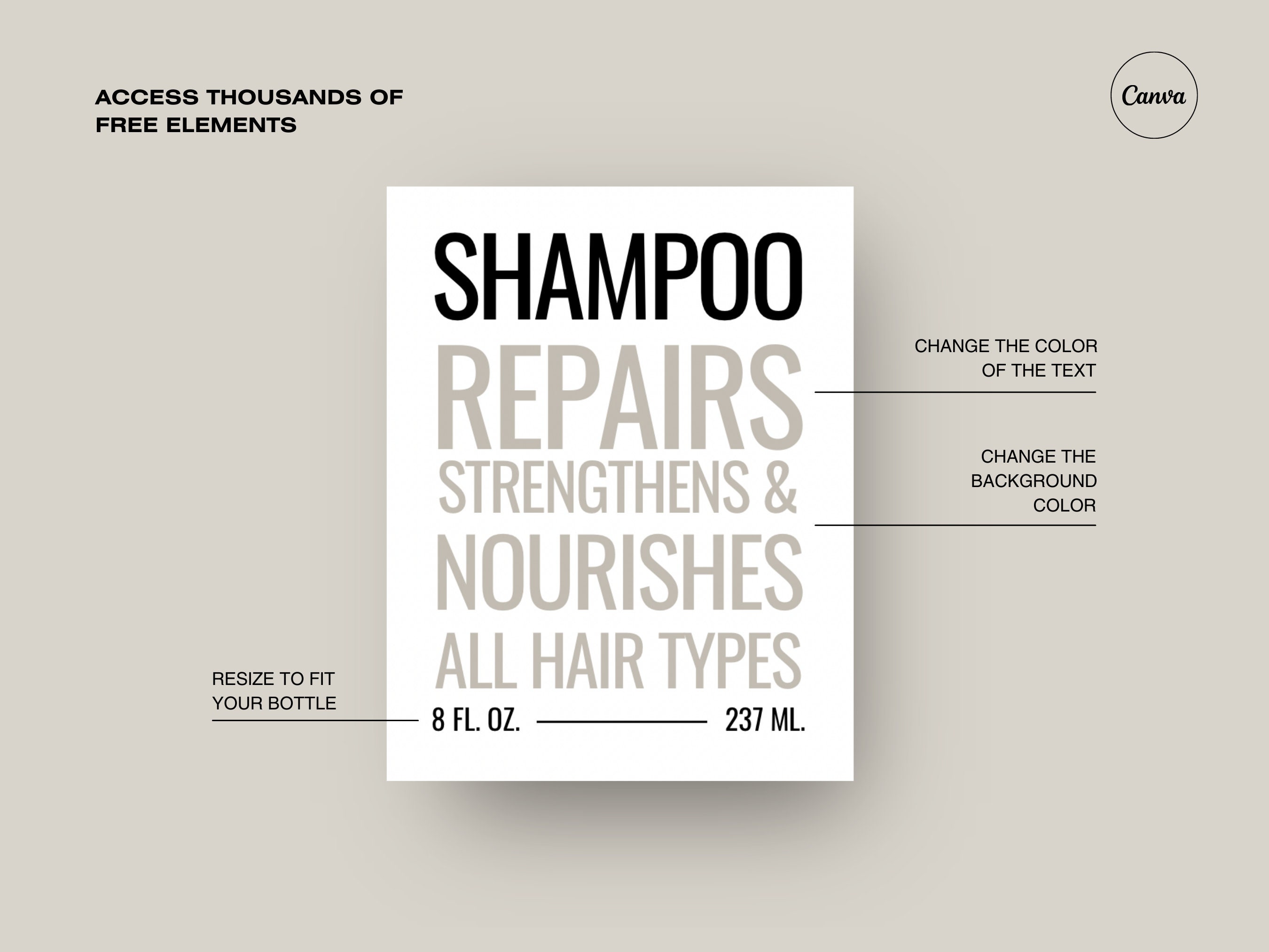 Pump Bottle Label Template 6 Piece Bundle Toiletries Labels - Etsy