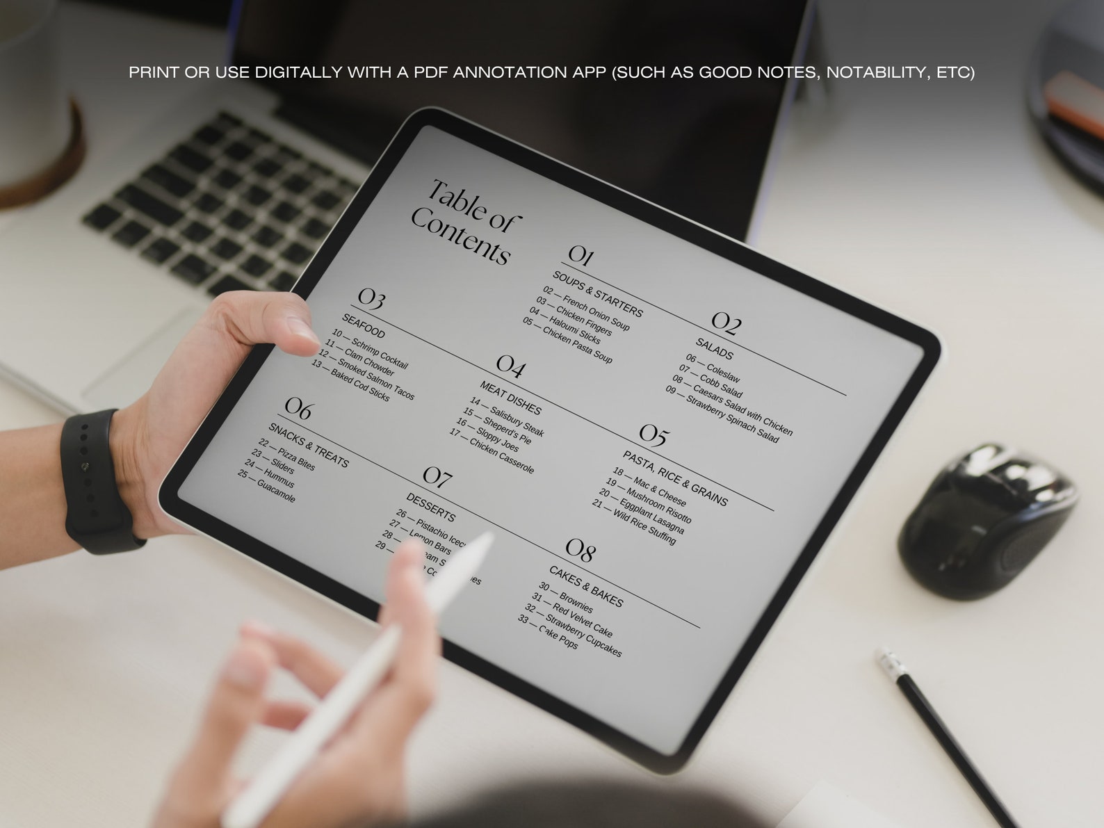 Table of Contents, Cookbook Template, Recipe Book Template, Editable ...