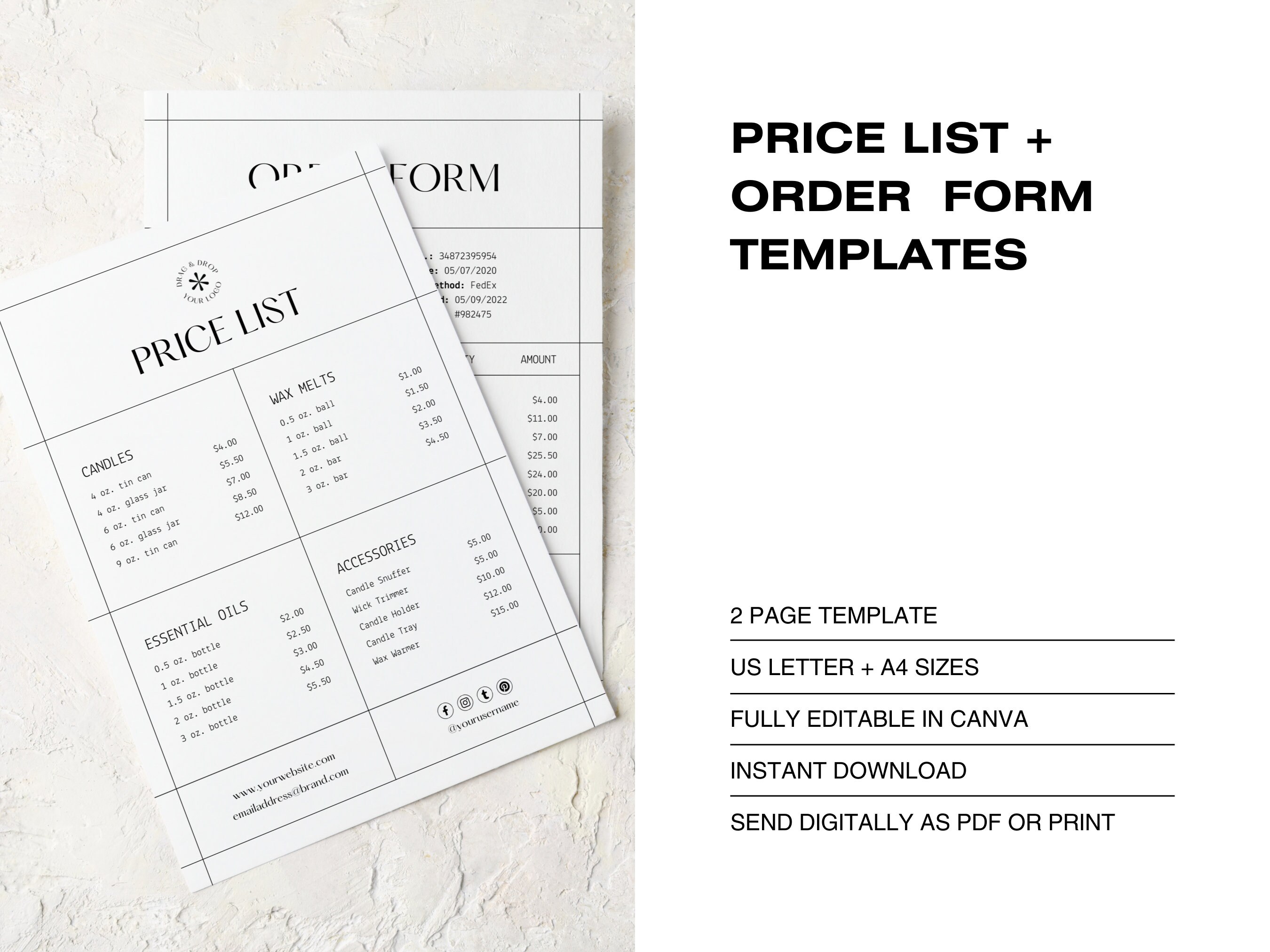 Price List Template. Order Form Templates. Business Price Guide ...