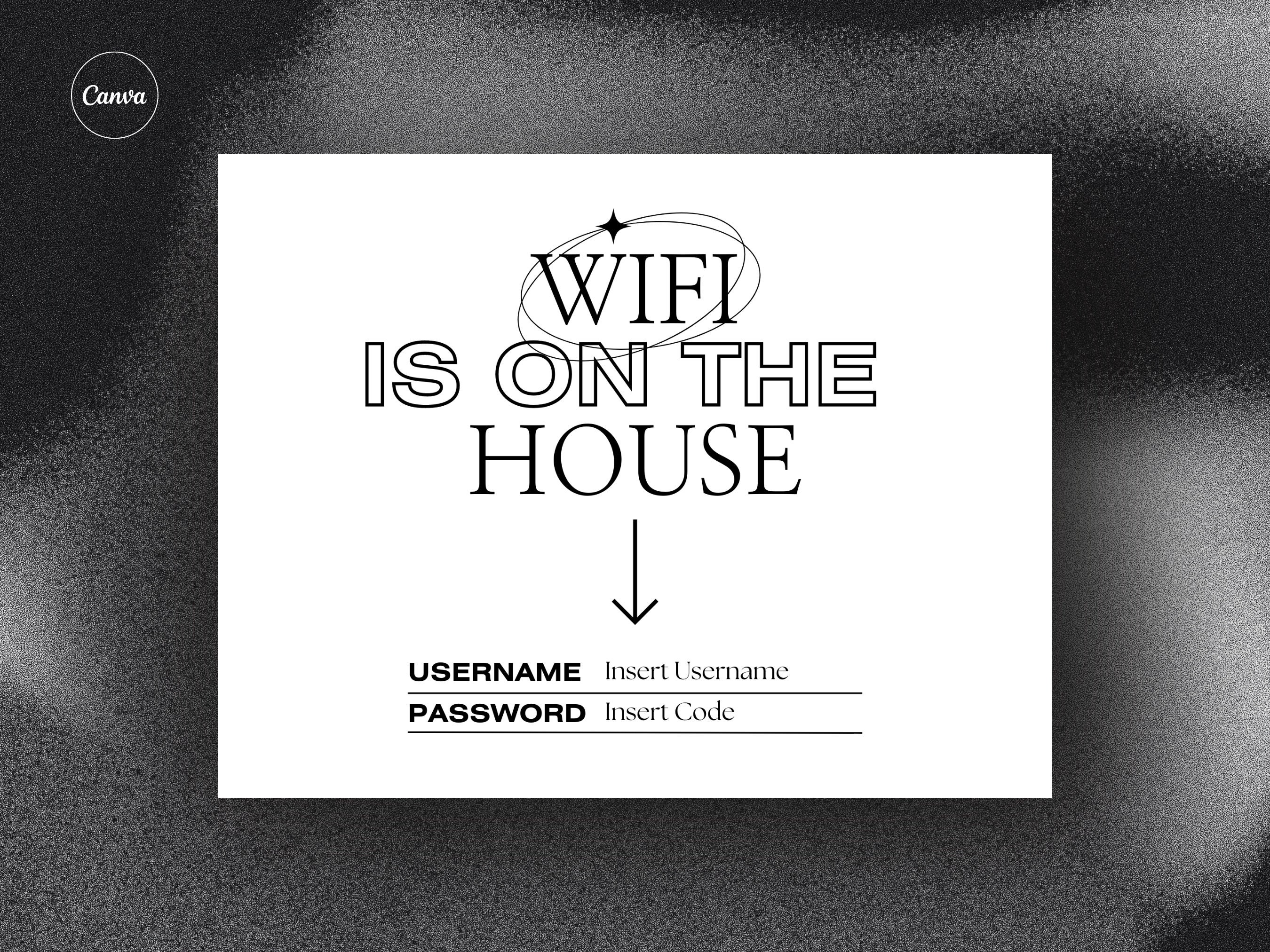 Wifi Password Sign, Editable Wifi Sign Template, Wifi Password ...