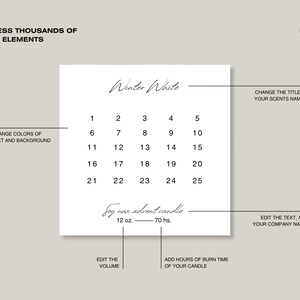 Advent Candle Label Template, Advent Calendar Candle, Happy Holidays ...