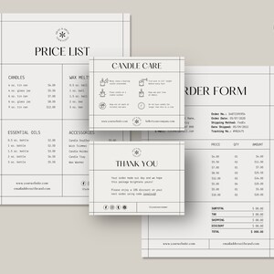 Candle Branding Set. Price List Template. Order Form Templates. Candle ...