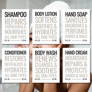 Pump Bottle Label Template 6 Piece Bundle Toiletries Labels - Etsy