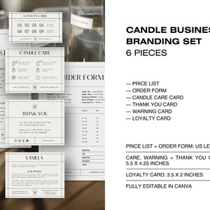 Complete Candle Branding Set. Price List Template. Order Form Templates ...