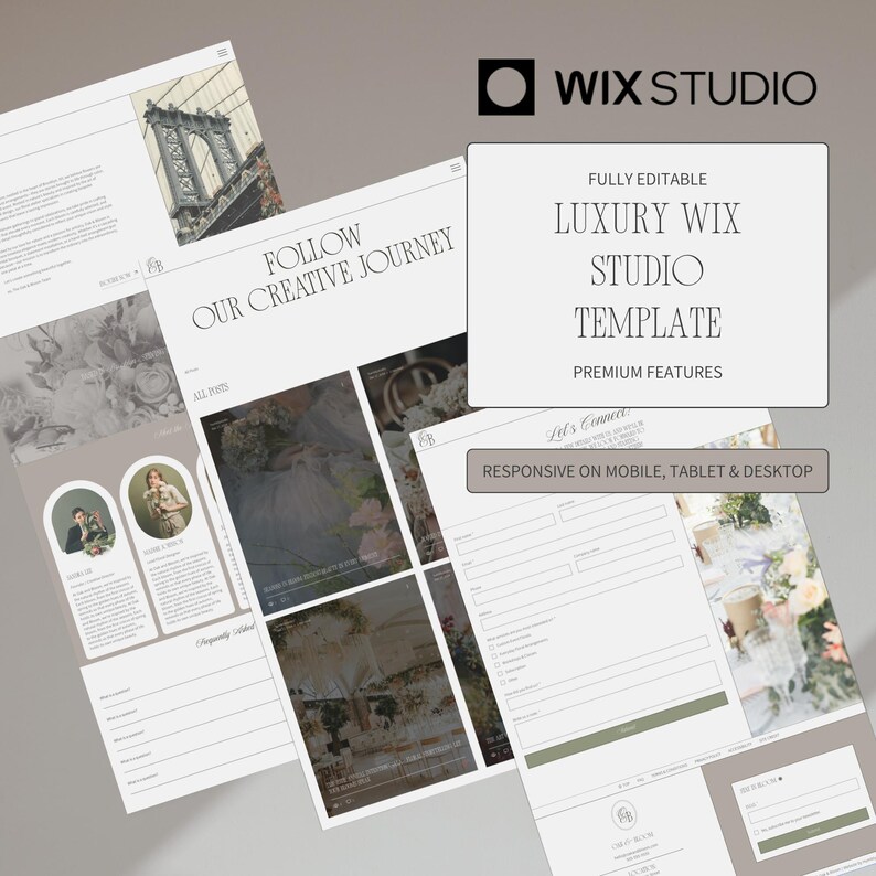 Luxury Wix Studio Website Template, Elegant, Aesthetic Design With ...