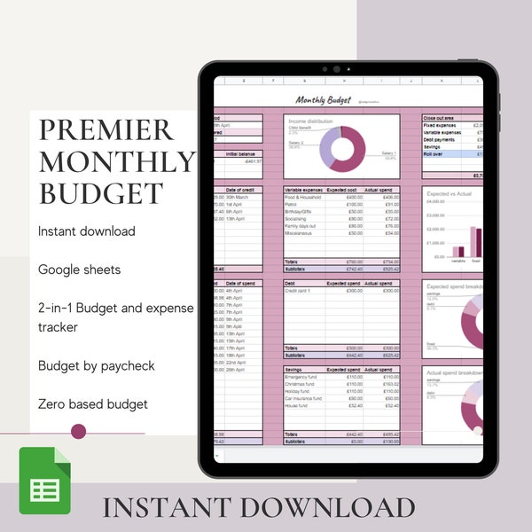 Aesthetic Excel Spreadsheet - Etsy