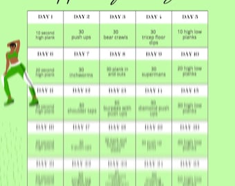 30 Day Snatched Waist Challenge, Fitness Planner, Weight Loss Tracker ...