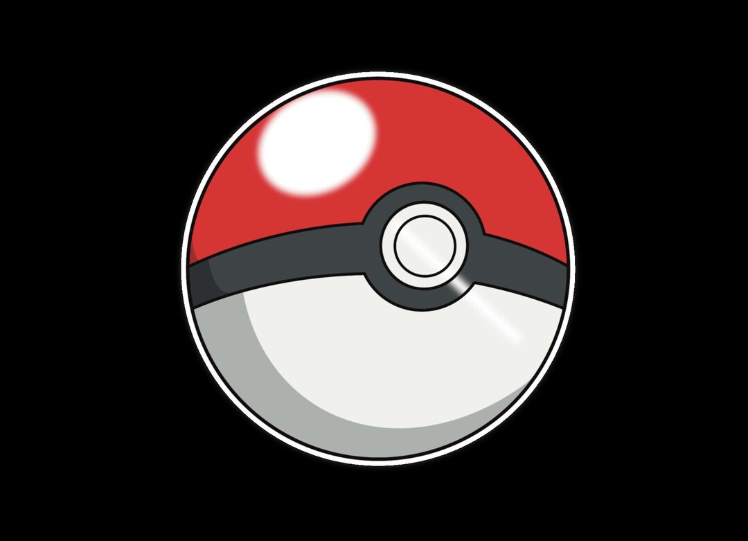 Red Poke Ball - Vinyl Permanent Decal - Lifetime Warranty - Etsy