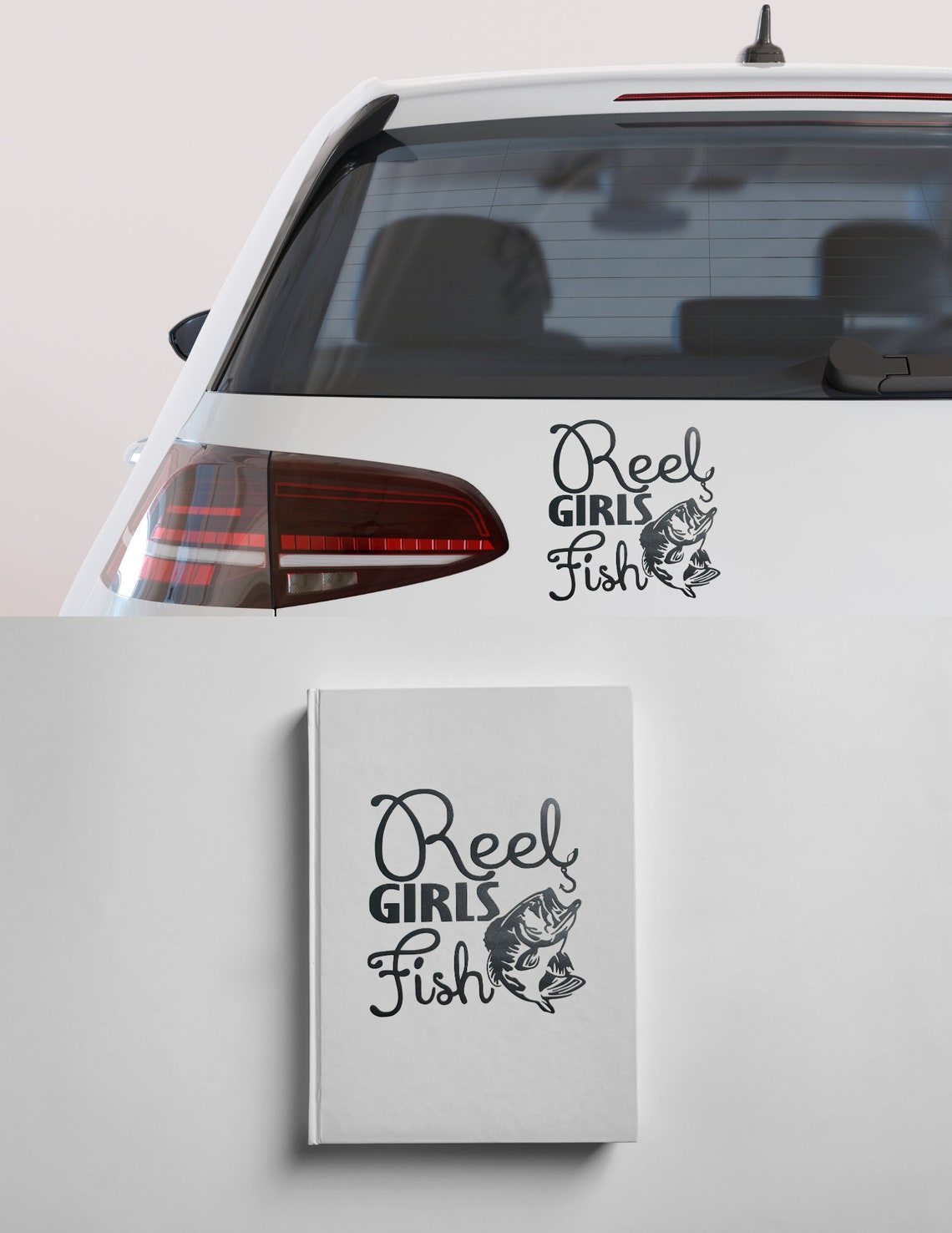 Reel Girls Fish Decal, Fish Decal, Girls Fish Decal, Fishing Car Decal ...