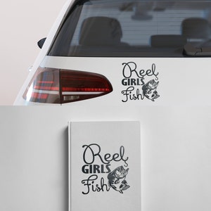 Reel Girls Fish Decal, Fish Decal, Girls Fish Decal, Fishing Car Decal ...