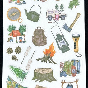 Camping Stickers, Journal and Planning Stickers, Camping - Etsy