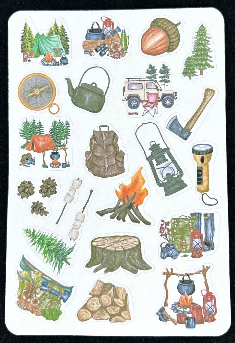 Camping Stickers, Journal and Planning Stickers, Camping - Etsy