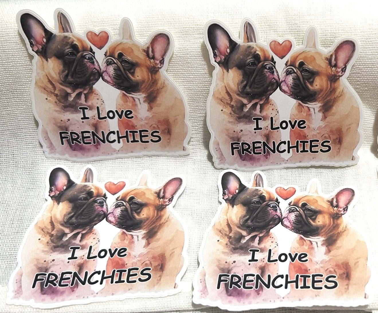 I Love Frenchies Diecut Sticker Frenchie Stickers French - Etsy