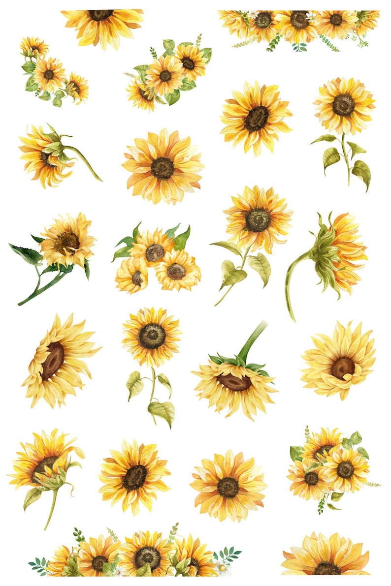 Sunflower Stickers, Journal and Planner Stickers, Sunflowers - Etsy