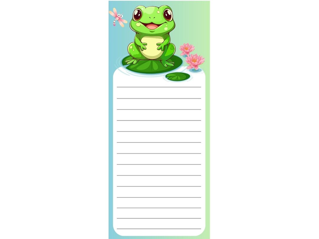 Frog Notepad, Frog and Lilies Notepad, Frog List Pad - Etsy
