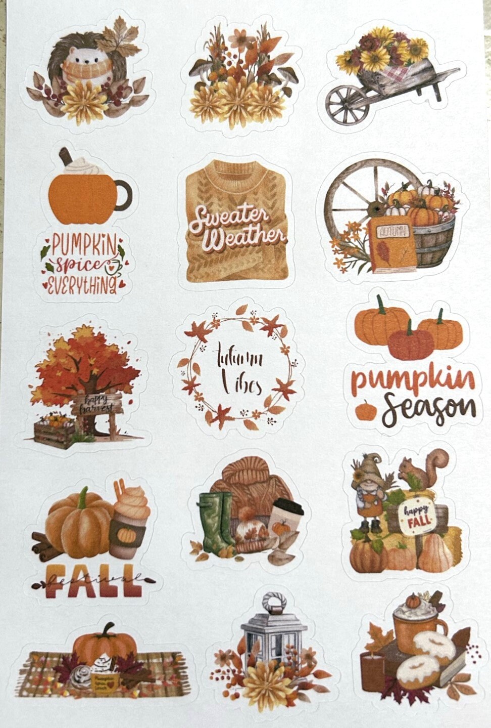 Fall Stickers, Journal and Planner Stickers, Autumn Stickers - Etsy