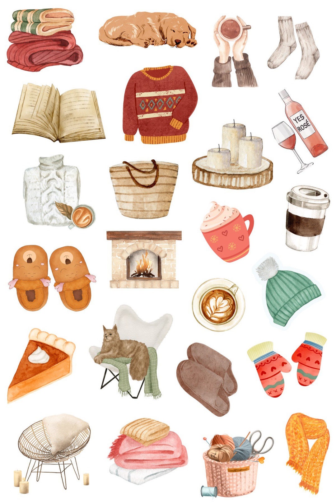 Comfy Cozy Stickers Journal and Planner Stickers - Etsy