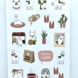 Llama Stickers, Llama Planner and Journaling Stickers, Llama, Journal ...
