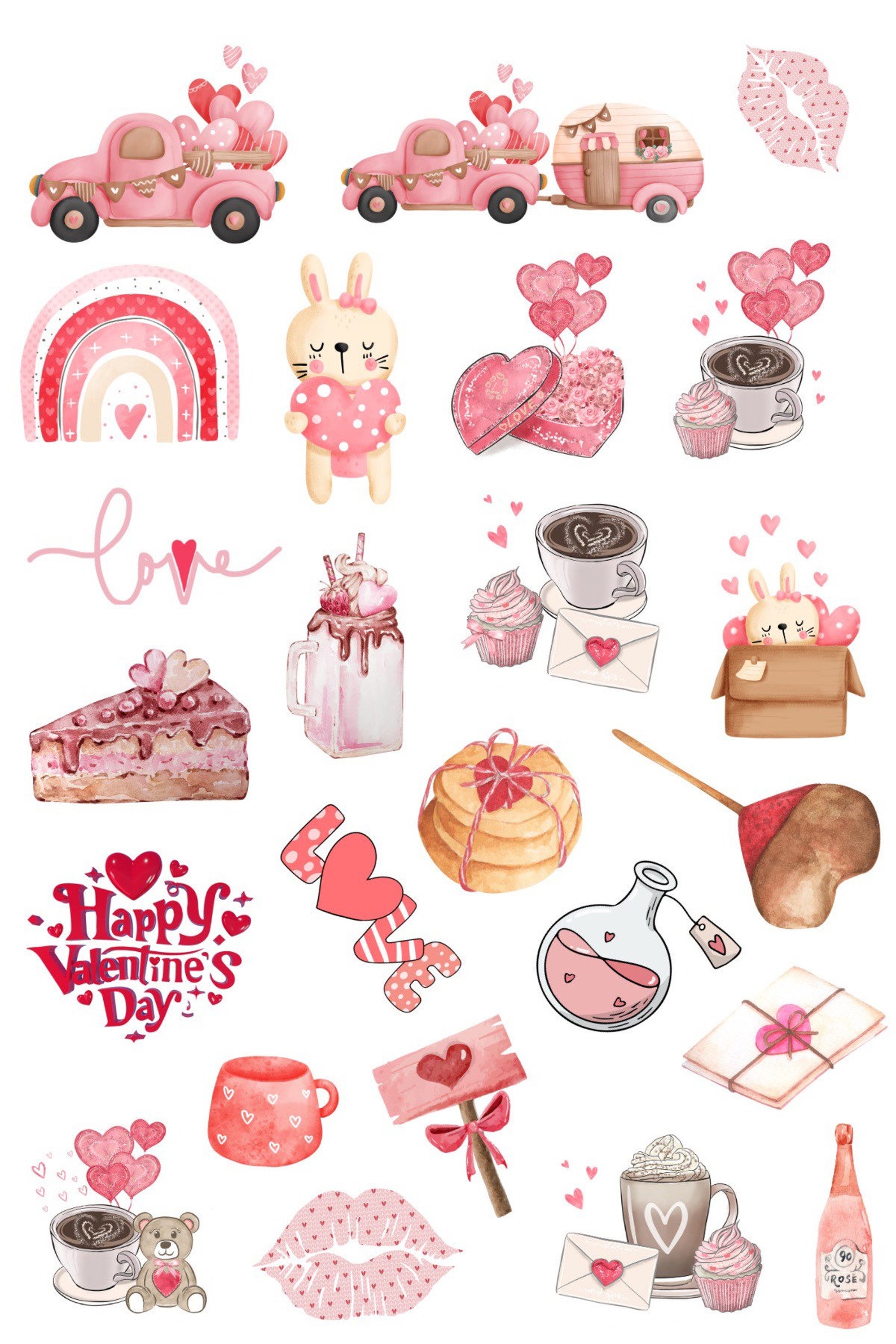 Valentine Goody Sticker Cute Valentine Sticker Valentine Journal and ...