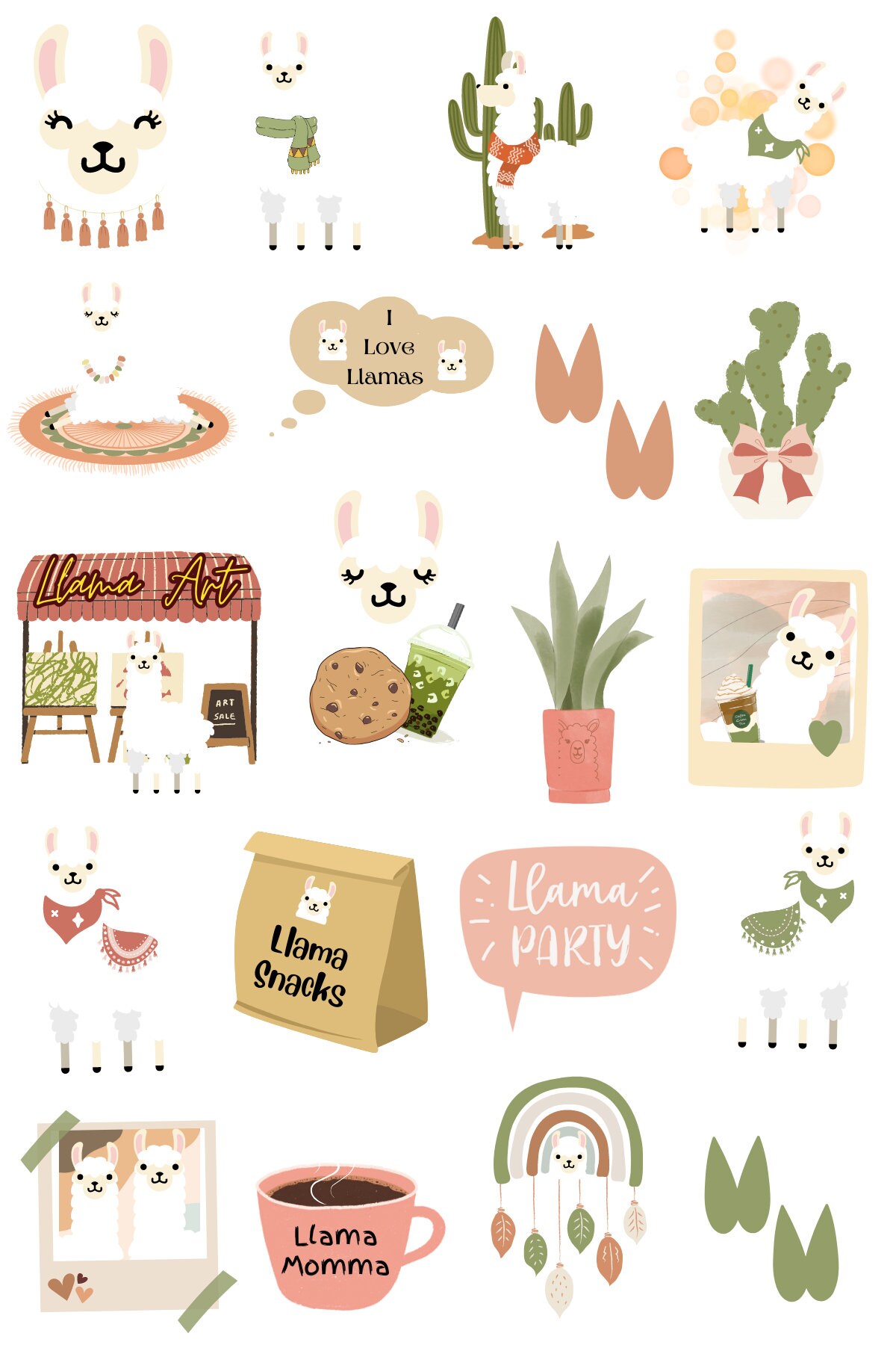 Llama Stickers, Llama Planner and Journaling Stickers, Llama, Journal ...