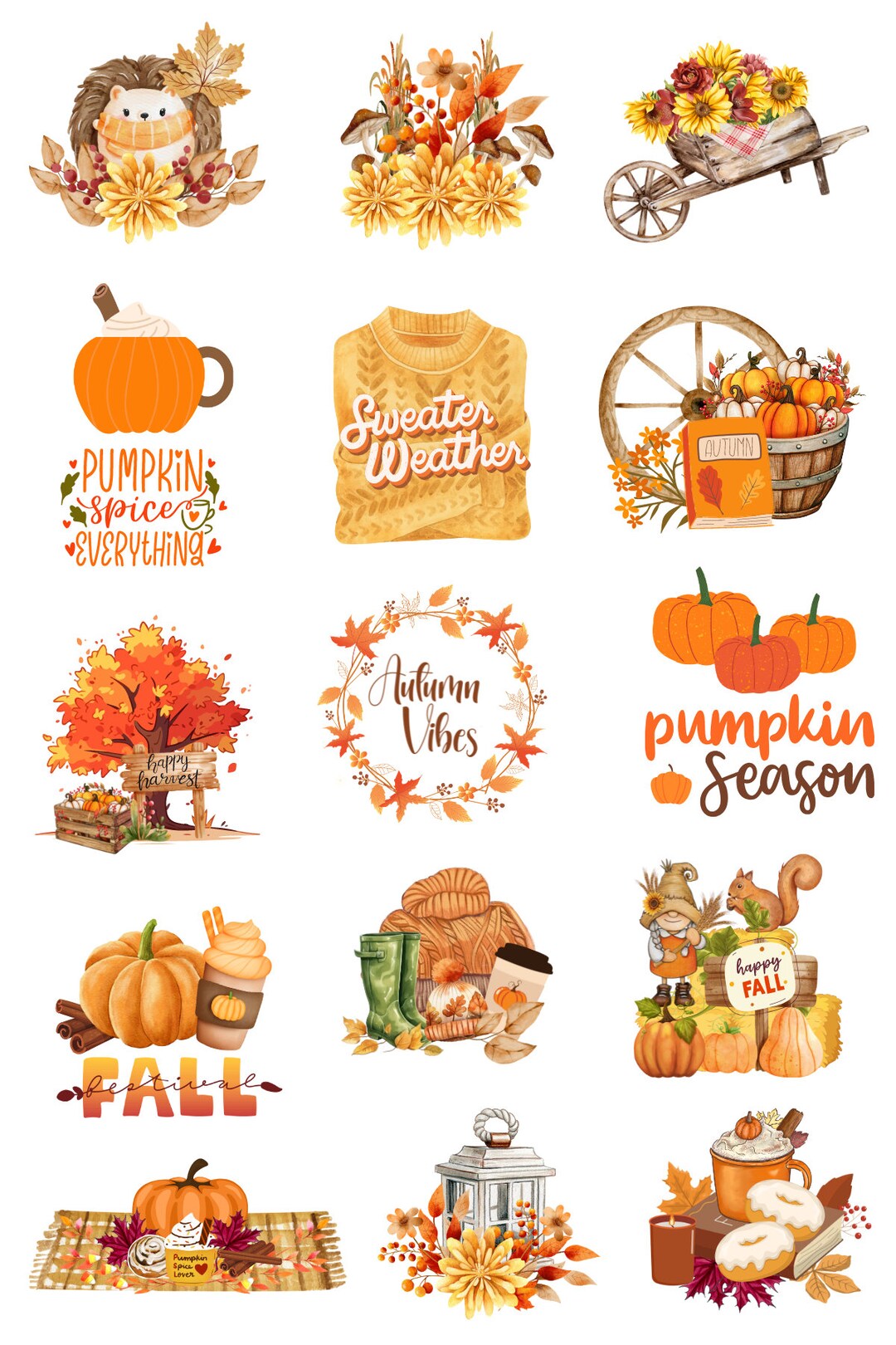 Fall Stickers, Journal and Planner Stickers, Autumn Stickers - Etsy