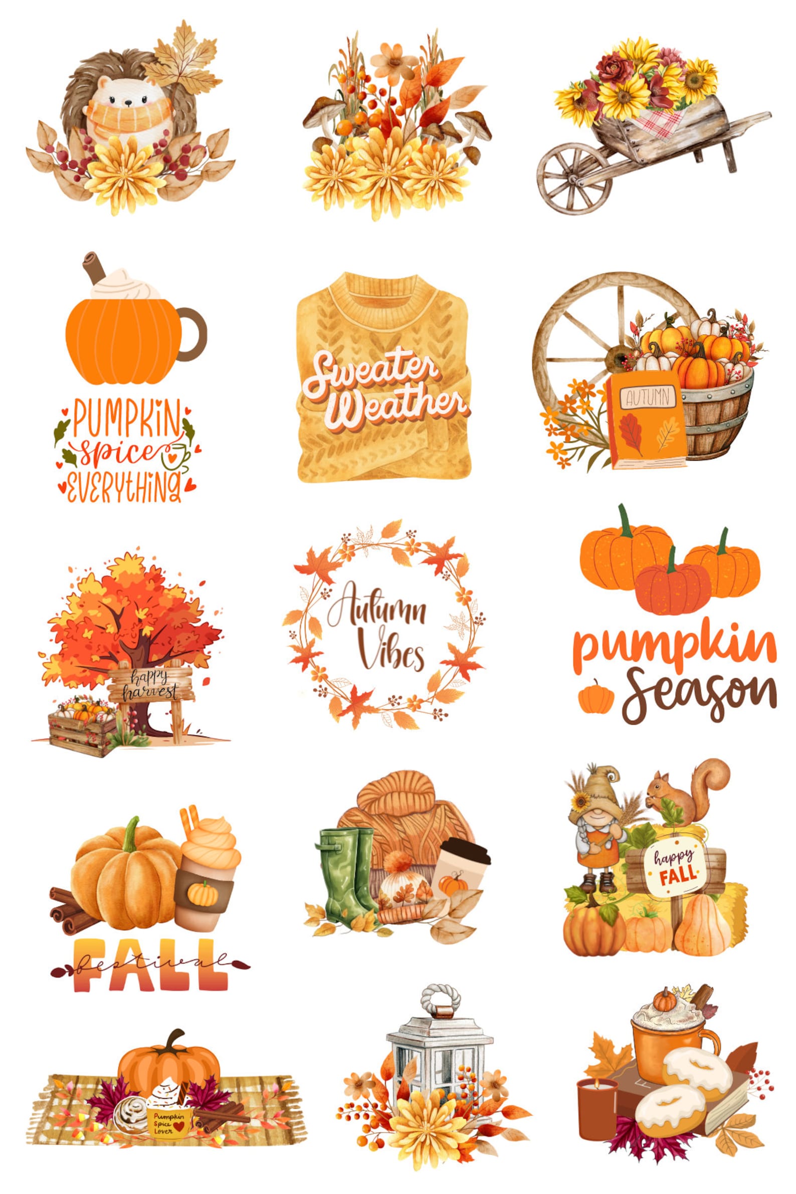 Fall Stickers, Journal and Planner Stickers, Autumn Stickers - Etsy