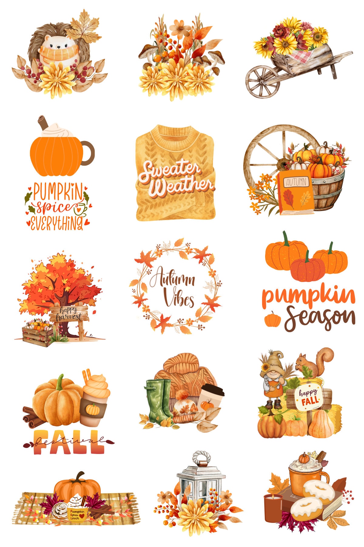 Fall Stickers, Journal and Planner Stickers, Autumn Stickers - Etsy