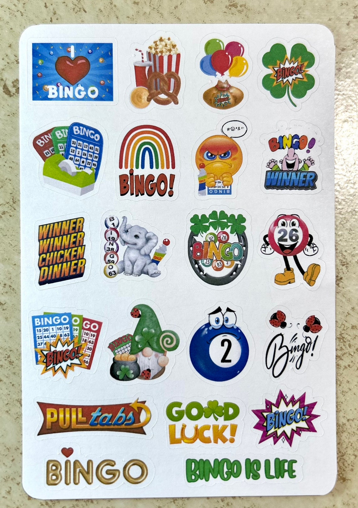 Bingo Stickers, Bingo, Journal and Planner Stickers, Gambling Stickers ...