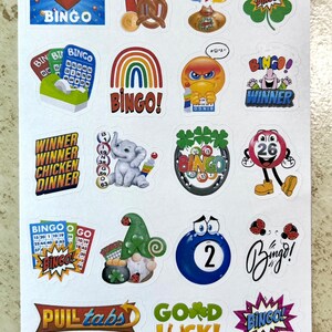Bingo Stickers, Bingo, Journal and Planner Stickers, Gambling Stickers ...