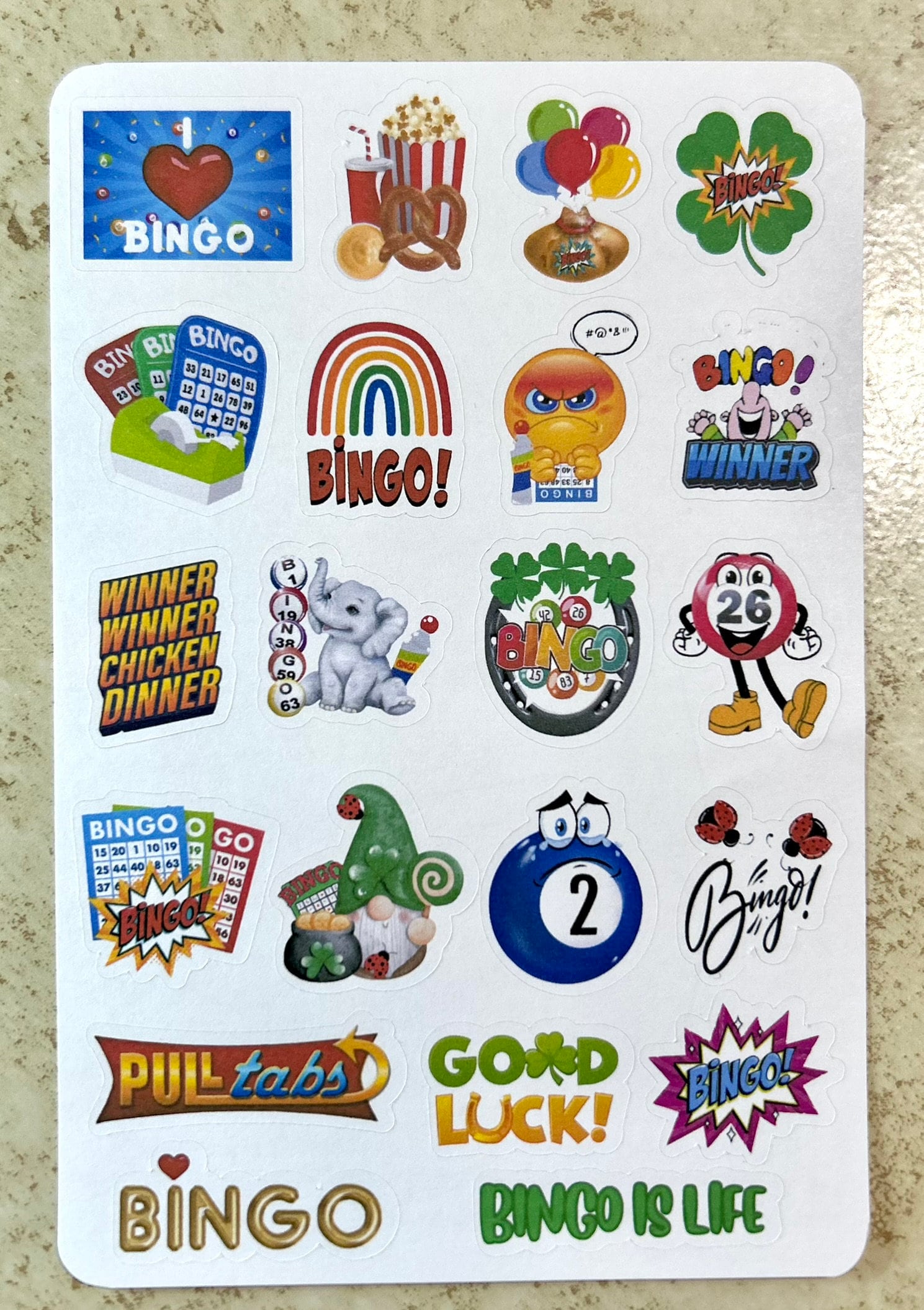 Bingo Stickers, Bingo, Journal and Planner Stickers, Gambling Stickers ...