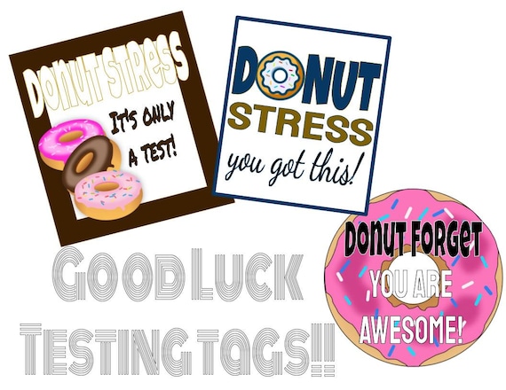 Good Luck Tags Donut Testing Testing Good Luck Printables | Etsy
