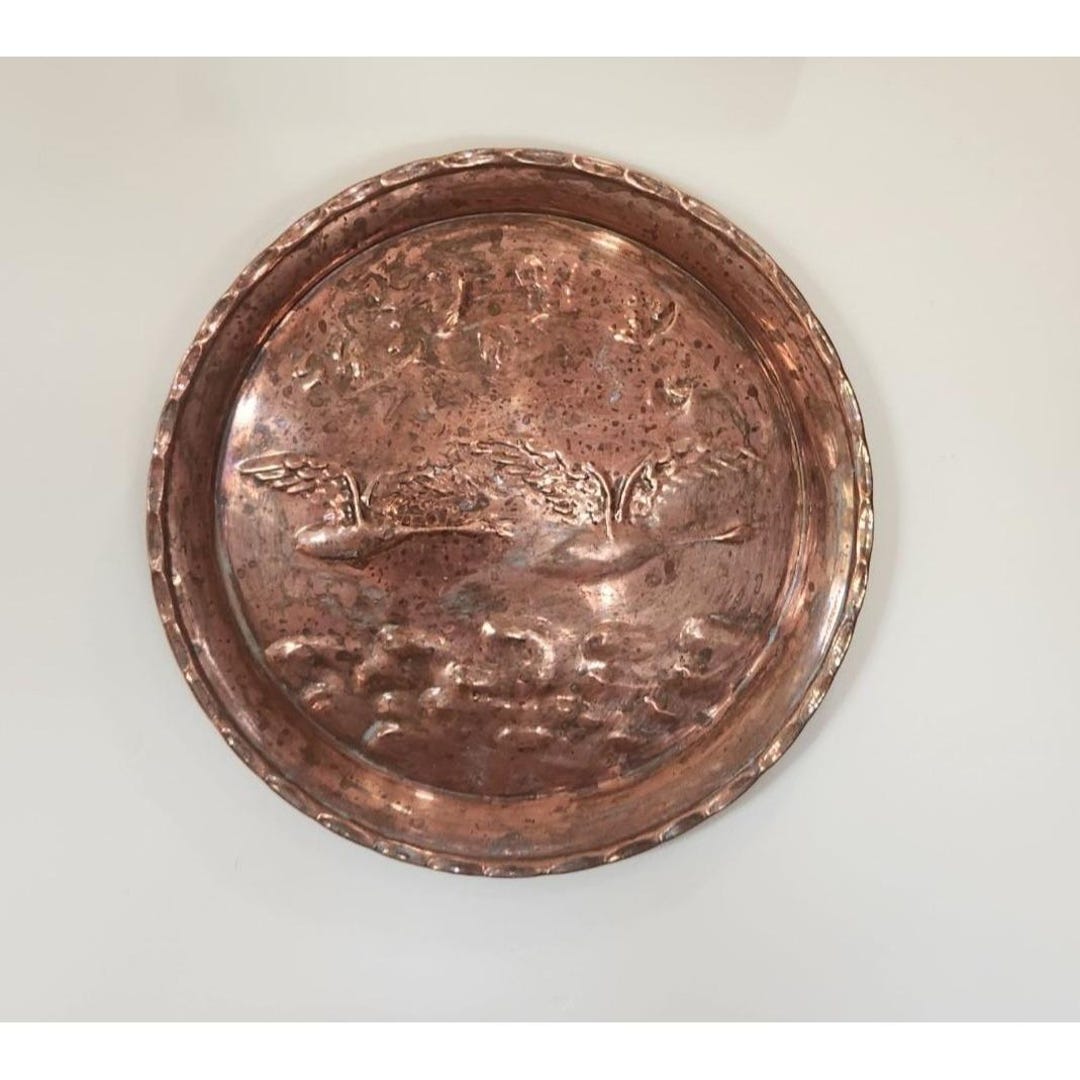 Vintage Copper Wall Hanging Convex With Flying Geese Design 11" - Etsy