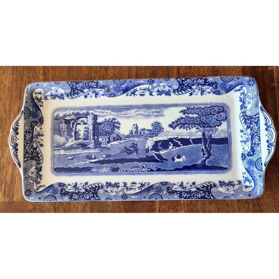 Vintage Spode Blue Italian Sandwich, Appetizer Fruit Tray Plate - Etsy