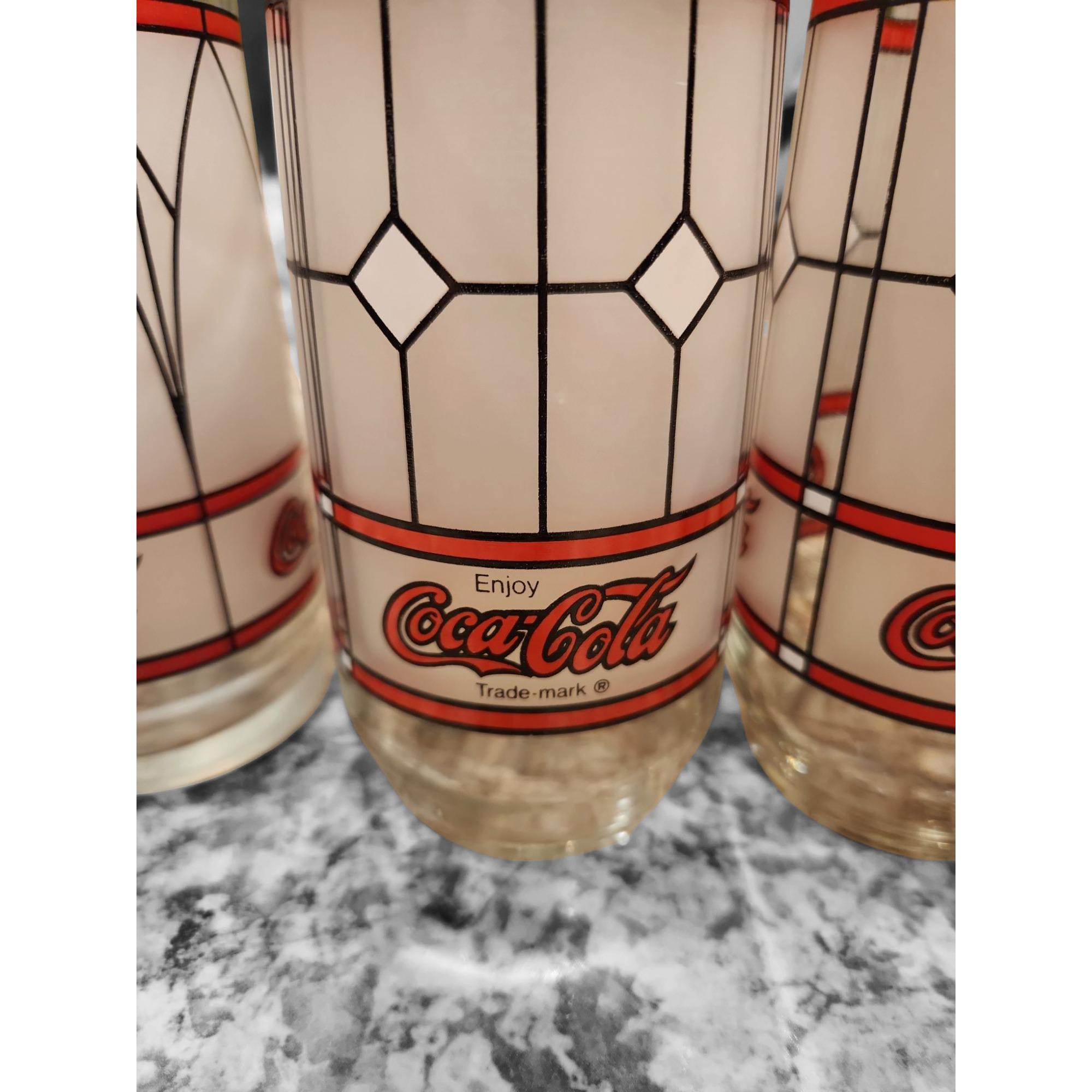 4 Coca Cola Stained Glass Look Glasses - Etsy