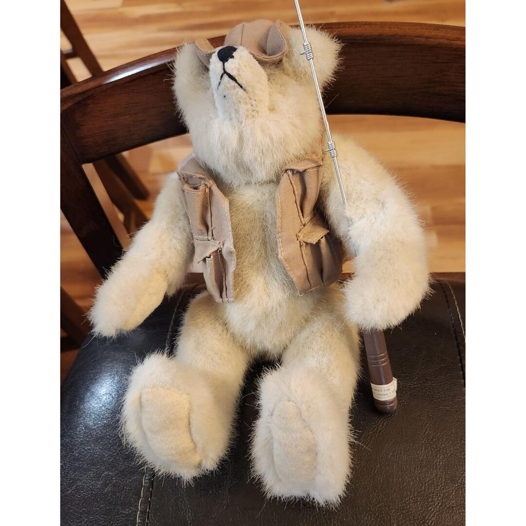 Vintage Plush Mary Meyers Green Mountain Fishing Bear - Etsy