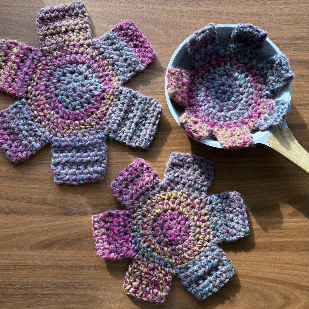 Crochet Pan Protectors Set of 3, Pot Protectors, Stackable Cookware ...