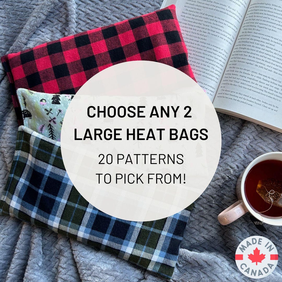 Set of 2 Large Heat Bags (6x12"), Reusable Warm/cold Pack, Microwave ...