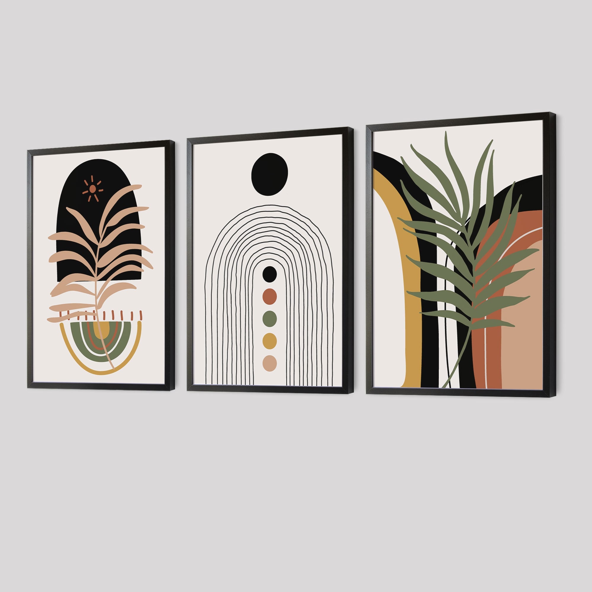 Boho Abstract Wall Art Prints Boho Wall Decor Set of 3 - Etsy