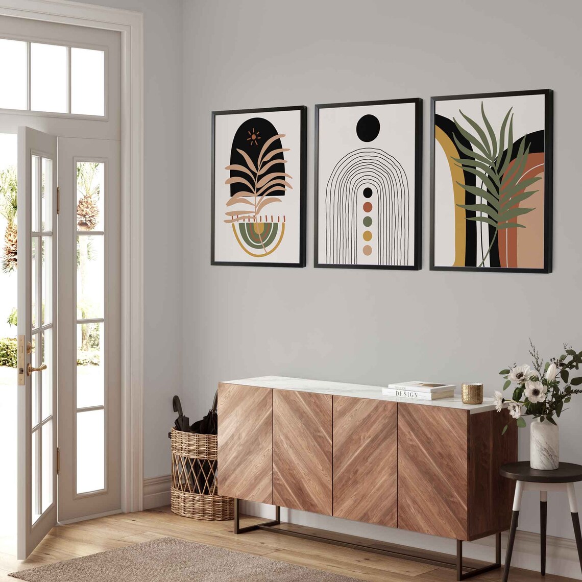 Boho Abstract Wall Art Prints Boho Wall Decor Set of 3 - Etsy