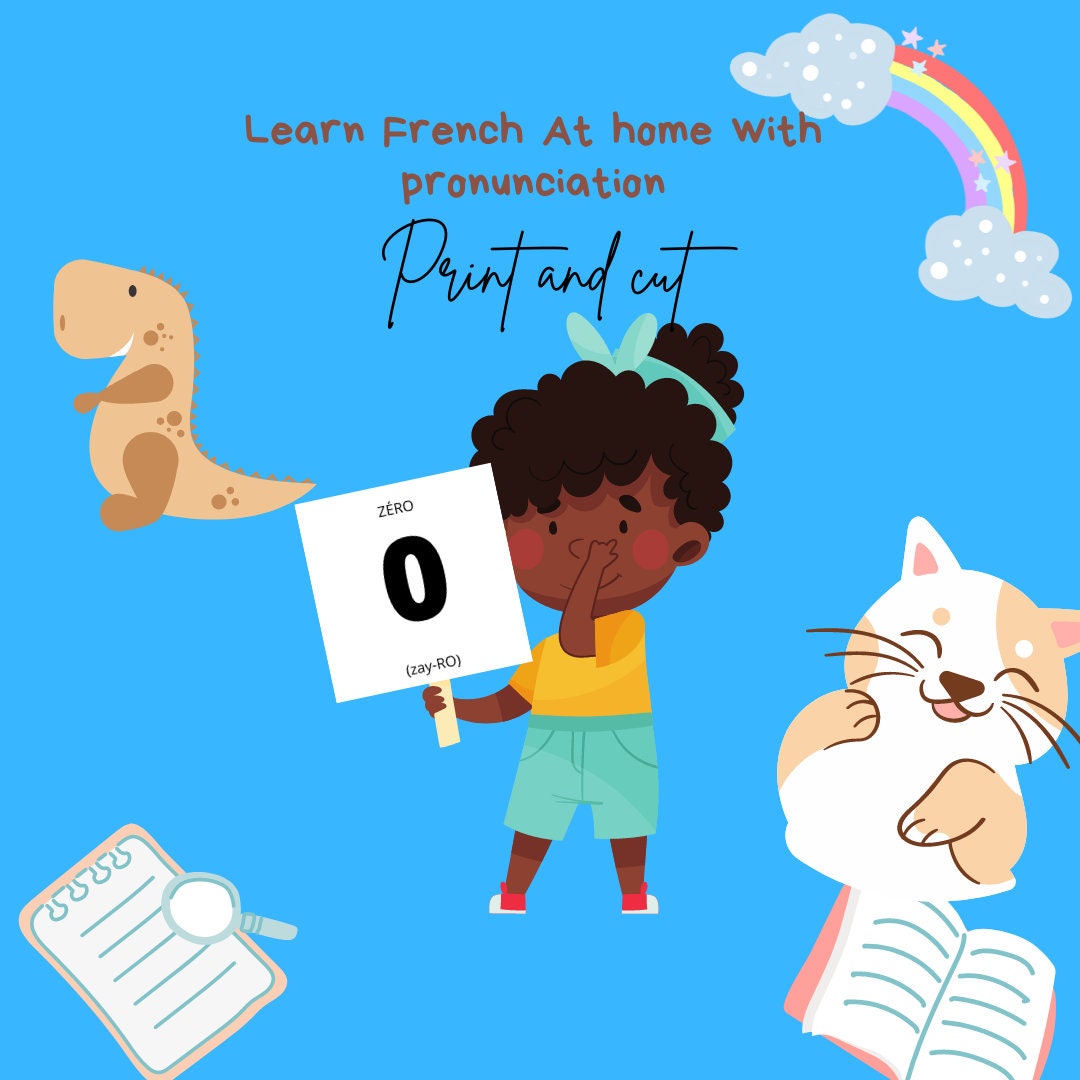 Digital Flash Card Numbers in French With Pronunciation- Audio Version ...