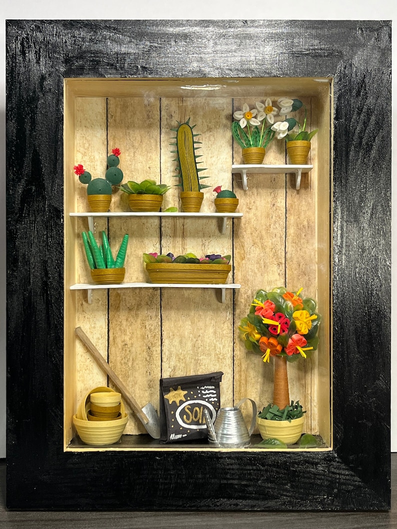 Paper Quilled Shadow Box Garden - Etsy