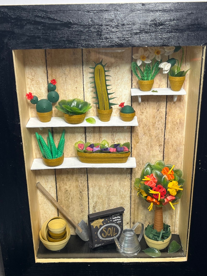 Paper Quilled Shadow Box Garden - Etsy
